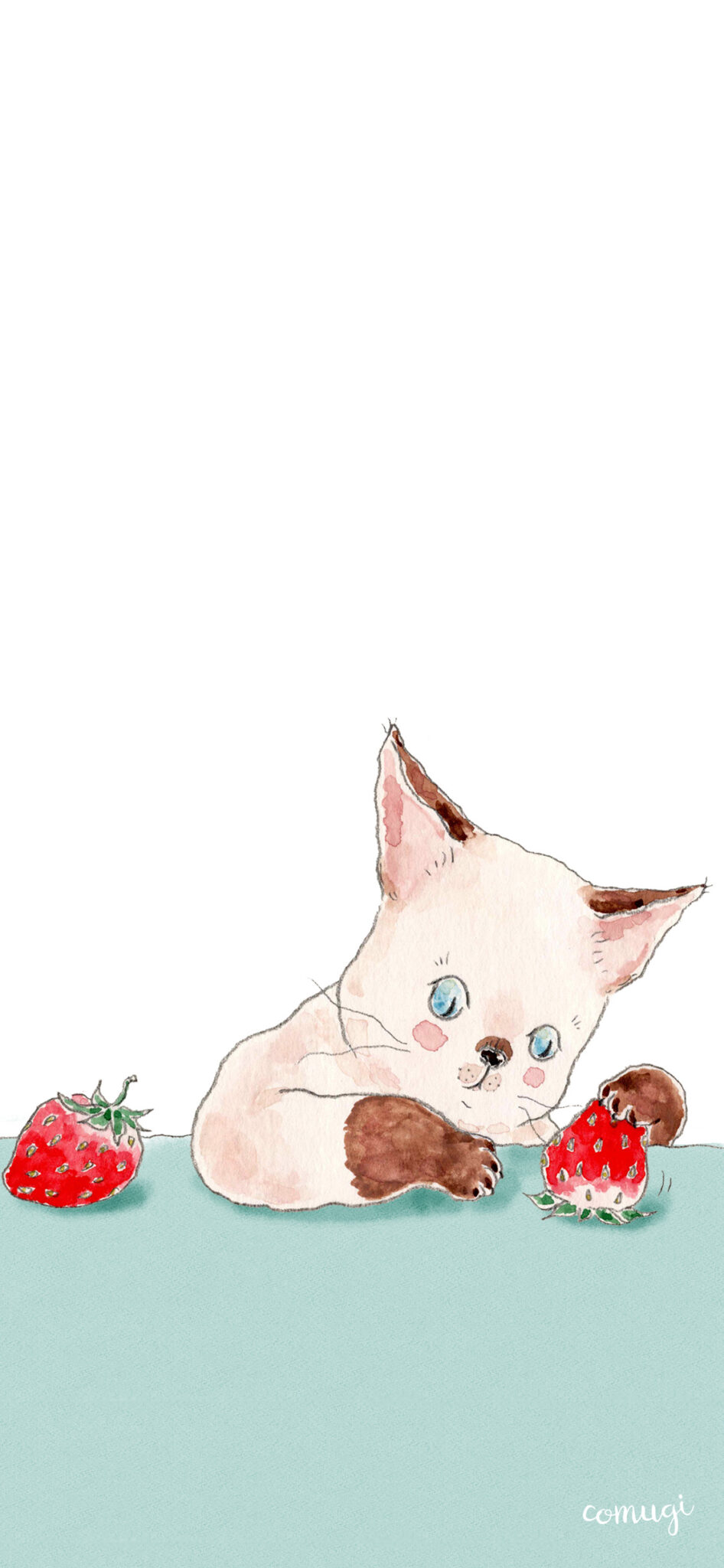 ゴロゴロいちごにゃんこ・スマホ壁紙プレゼント – TOCOROCOMUGI